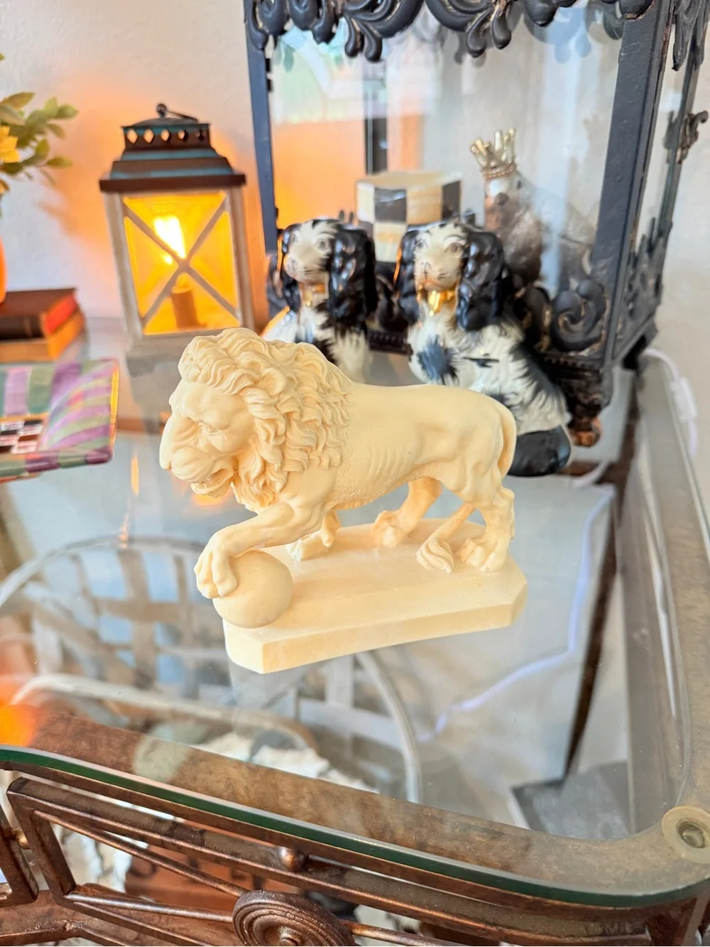 Santini | Art | Italian A Santini Lion Sculpture Ivorytone Molded ...